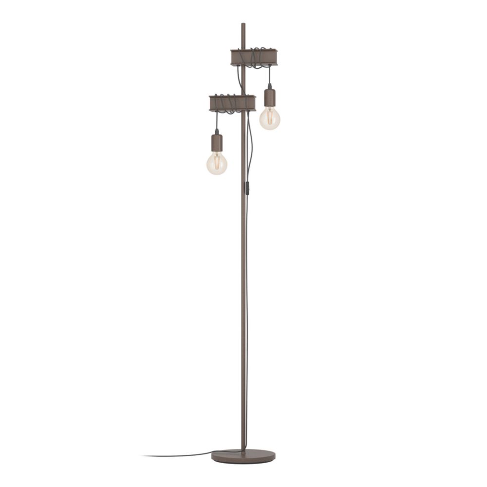 Eglo Townshend 4 Floor Lamp Black/Antique Brown - Screwfix