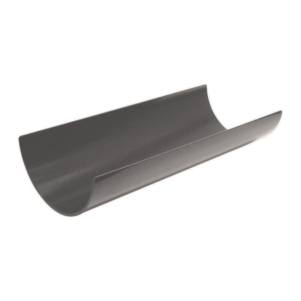 FloPlast RG3AG uPVC Half Round Gutter Anthracite Grey 112mm x 3m 6 Pack ...