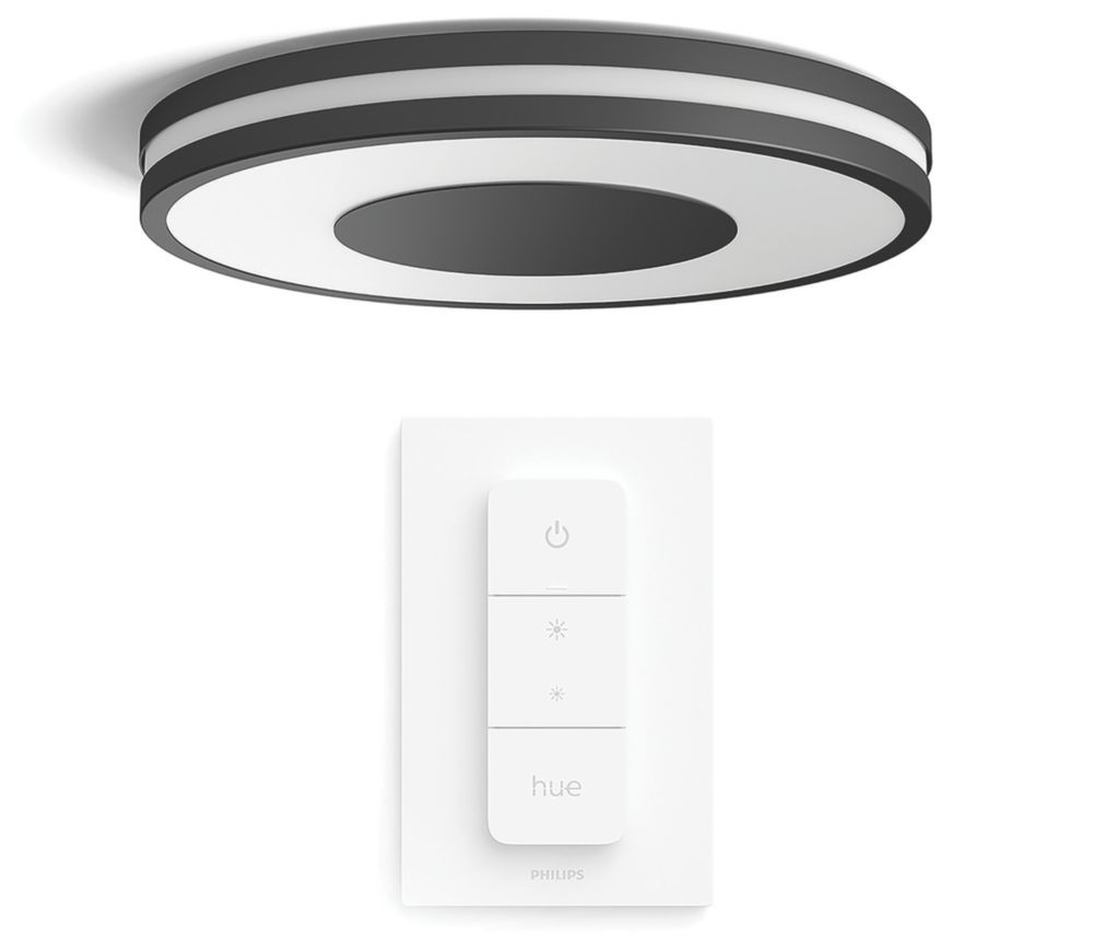 Philips Hue Being LED Ceiling Light Black 22.5W 2500lm - Screwfix