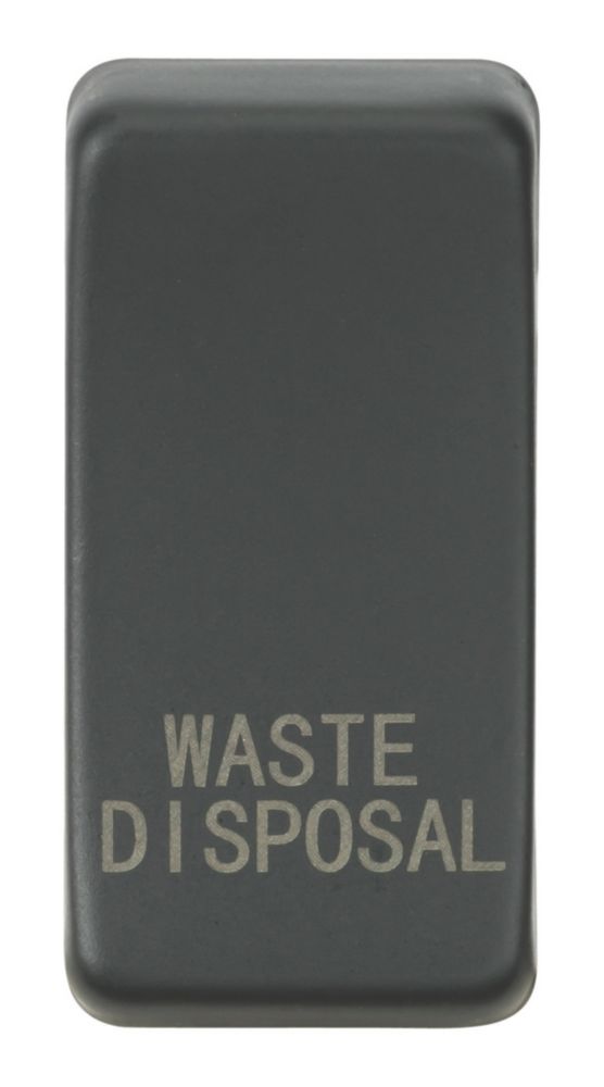 Knightsbridge 'WASTE DISPOSAL' Switch Cover Anthracite - Screwfix
