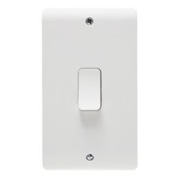 Crabtree Instinct 50A 2-Gang DP Control Switch White with LED - Screwfix