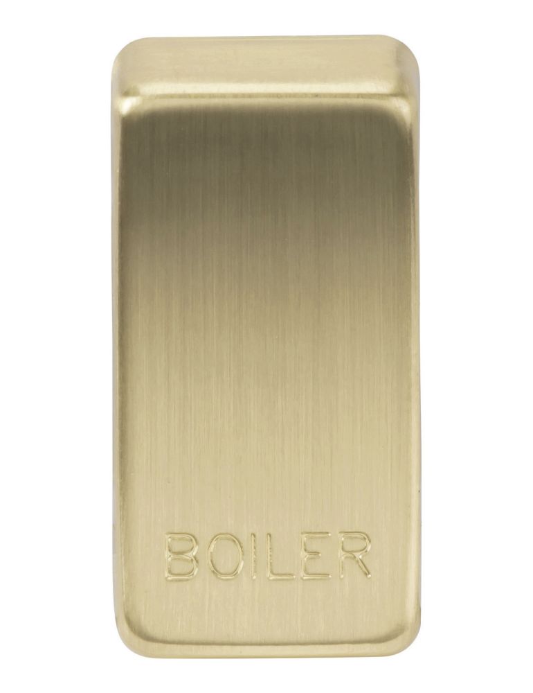 Knightsbridge 'BOILER' Switch Cover Brushed Brass - Screwfix