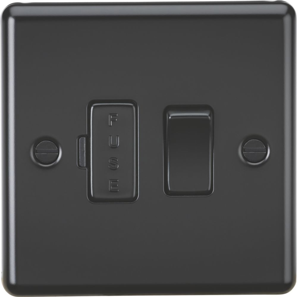 Knightsbridge 13A Switched Fused Spur Matt Black with Black Inserts ...