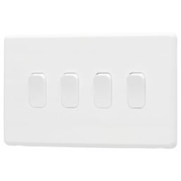 Arlec 10A 4-Gang 2-Way Light Switch White - Screwfix