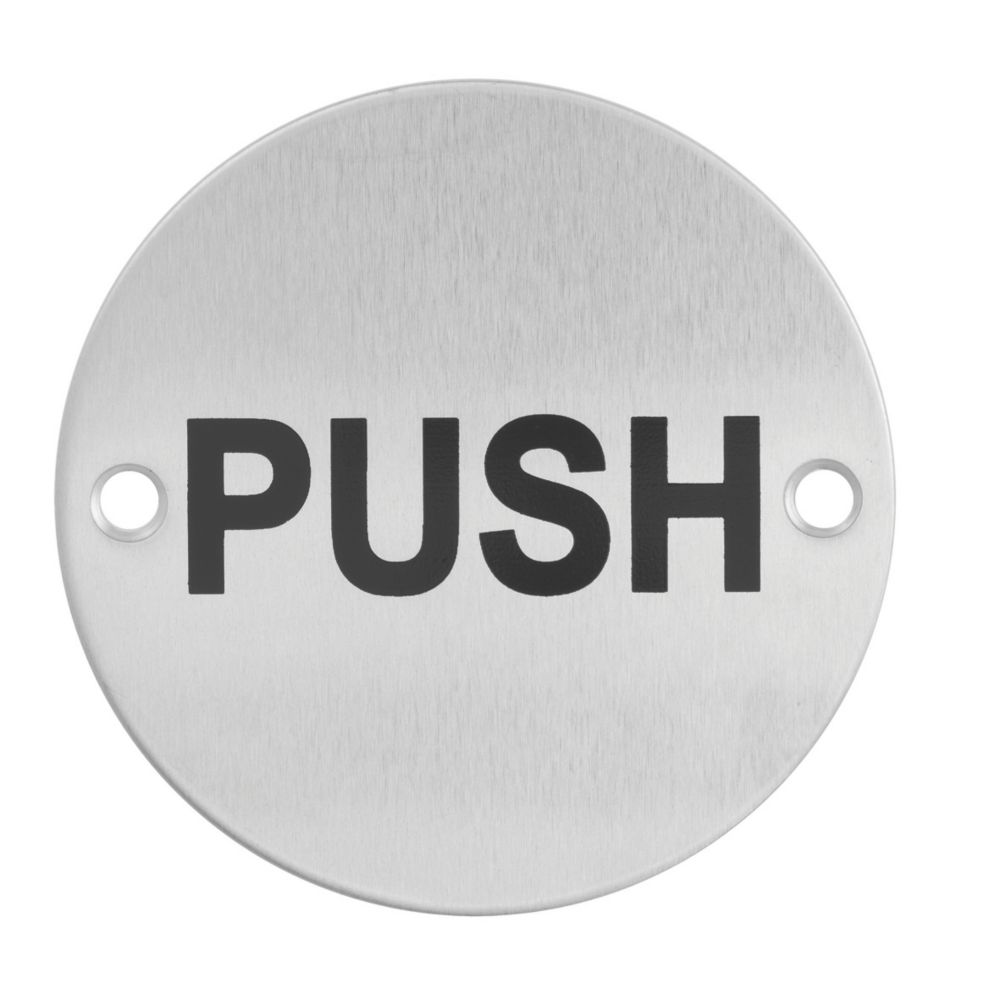 Eclipse Push Fire Door Sign 76mm - Screwfix