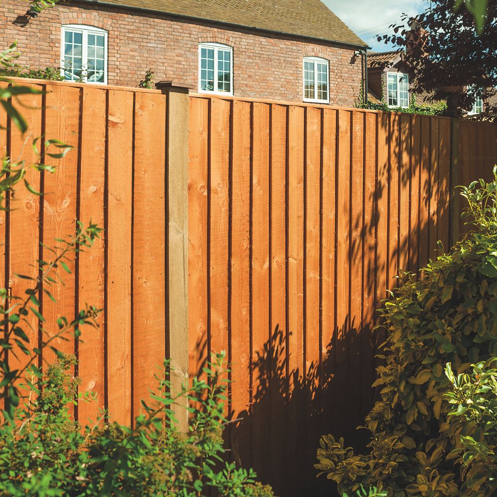 Rowlinson Vertical Board Feather Edge Fence Panels Honey Brown 6' x 6 ...