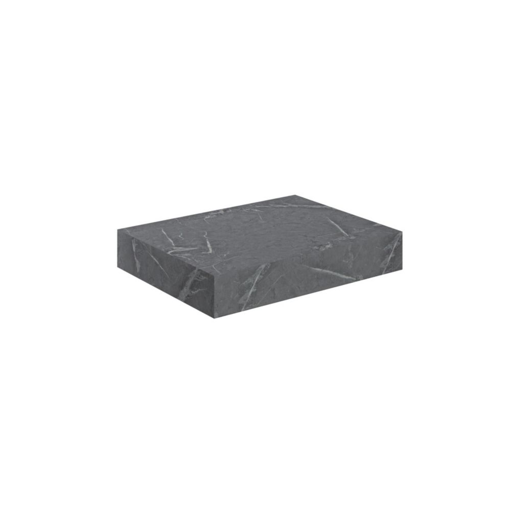 Bologna Grey Marble Effect MDF Bathroom Vanity Shelf 600mm x 460mm x ...