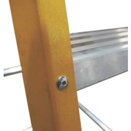 Lyte Fibreglass 1.45m 4 Step Platform Step Ladder With Handrail - Screwfix