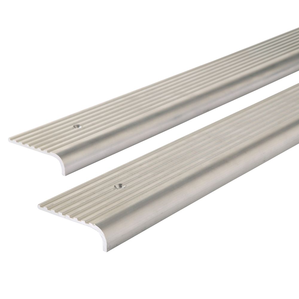 Stormguard Grey Aluminium Stair Tread Covers 1000mm x 57mm x 15mm 2 ...
