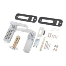 Smith & Locke Push-Button Lock w/ Handles 37.5mm Silver - Screwfix