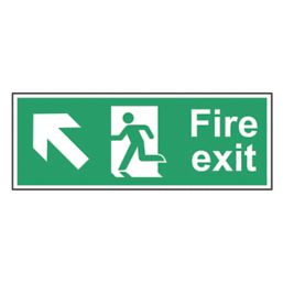 Essentials Non Photoluminescent "Fire Exit Man Up Left Arrow" Sign ...