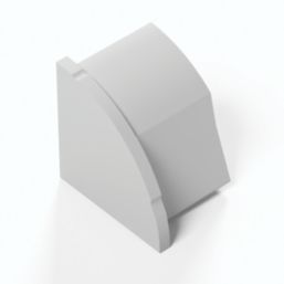 D-Line PVC White 1/4 Rnd Trunk. Connectors/End Caps 8 Pieces - Screwfix