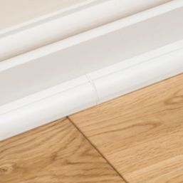 D-Line PVC White 1/4 Rnd Trunk. Connectors/End Caps 8 Pieces - Screwfix