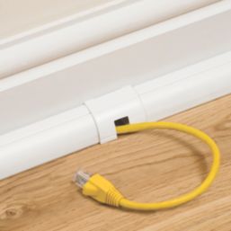 D-Line PVC White 1/4 Rnd Trunk. Connectors/End Caps 8 Pieces - Screwfix