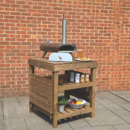 Mercia Pressure Treated Pizza Oven & BBQ Table 1860mm x 800mm x 915mm ...