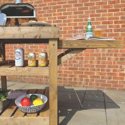 Mercia Pressure Treated Pizza Oven & BBQ Table 1860mm x 800mm x 915mm ...