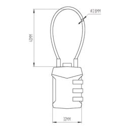 Smith & Locke Closed Shackle Combination Padlock Black 32mm - Screwfix