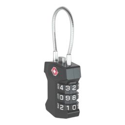 Smith & Locke Closed Shackle Combination Padlock Black 32mm - Screwfix