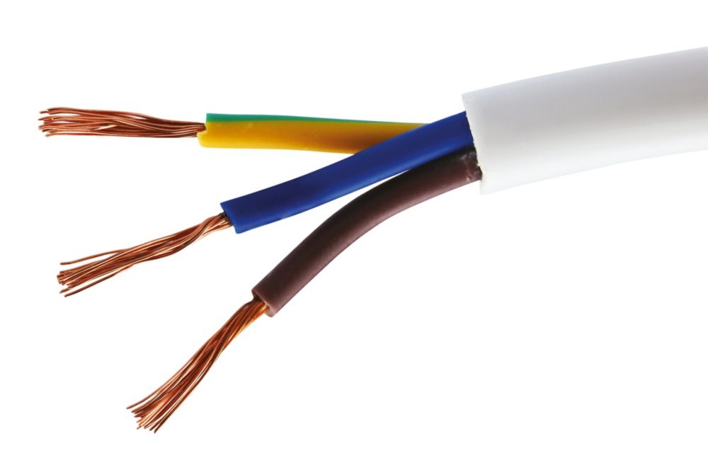 Time 3183Y White 3-Core 1.0mm² Flexible Cable 10m Coil | Cable ...