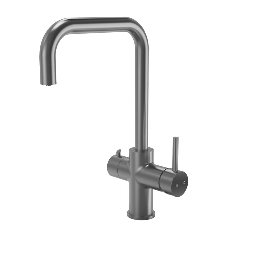 ETAL Elise 3-in-1 Instant Boiling Water Tap Gun Metal - Screwfix