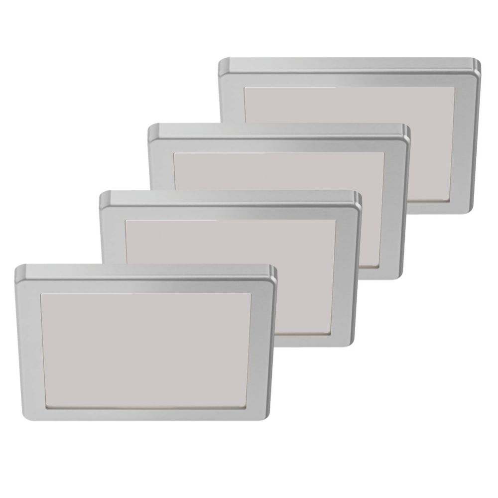 Sensio Plaza Square LED Under Cabinet Lights Steel 14.4W 250lm 4 Pack ...