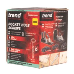 Trend PH 8X37 200C Square Flange Self Tapping Pocket Hole Screws Coarse Thread No. 8ga x 1 1 2 200 Pack Screwfix