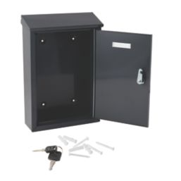 Smith & Locke Compact Post Box Grey Gloss - Screwfix