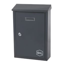 Smith & Locke Compact Post Box Grey Gloss - Screwfix