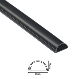 D-Line PVC Black Mini Trunking 30mm x 15mm x 2m - Screwfix