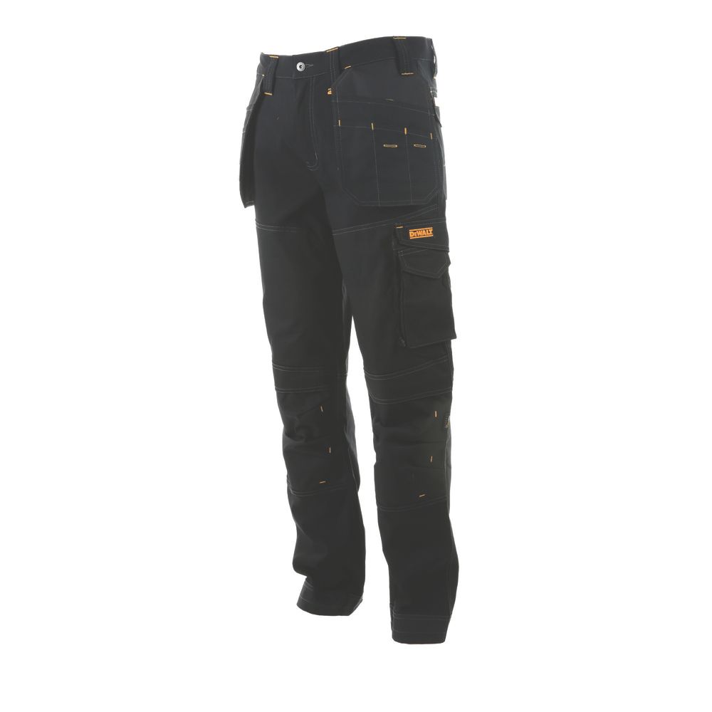 DeWalt Logan Pro-Stretch Work Trousers Black 32" W 31" L | Work ...