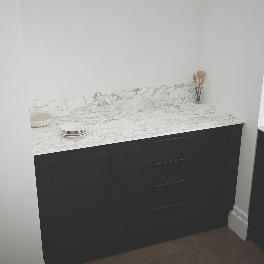 Mariz White Marble Upstand 3050mm x 150mm x 12mm - Screwfix