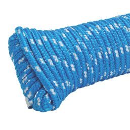 Essentials Braided Rope Blue/White 6mm x 20m - Screwfix