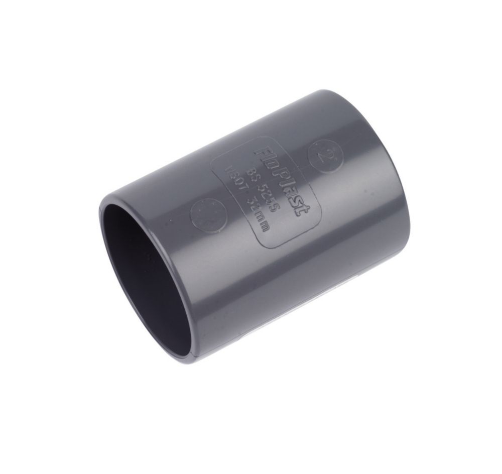 FloPlast Straight Couplers 32mm x 32mm Grey 5 Pack - Screwfix