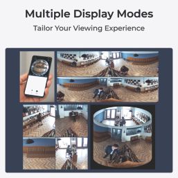 Reolink P520 PoE or Mains-Powered Black Wired 6MP Indoor Round Fisheye ...