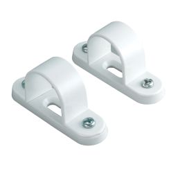 Tower uPVC Spacer Bar Saddles 25mm White 2 Pack - Screwfix