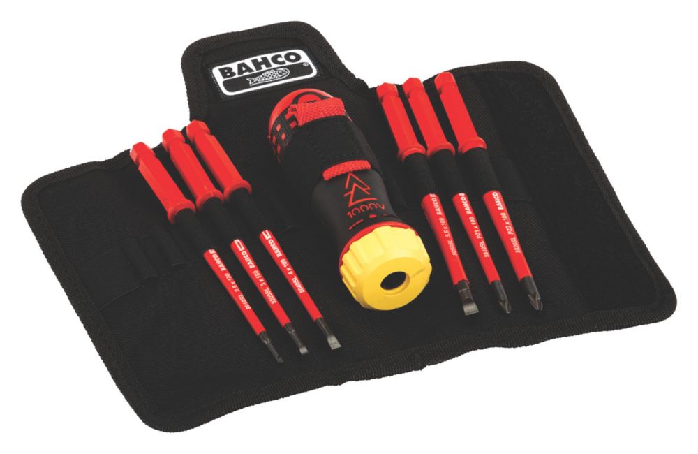 Bahco Mixed Ratchet VDE Screwdriver & Interchangeable Blades 6 Piece Set - Screwfix