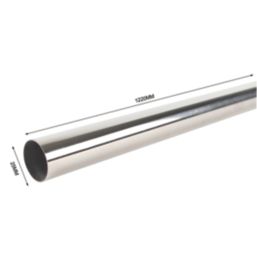 Essentials Tube Polished Stainless Steel 1220mm x 25mm - Screwfix
