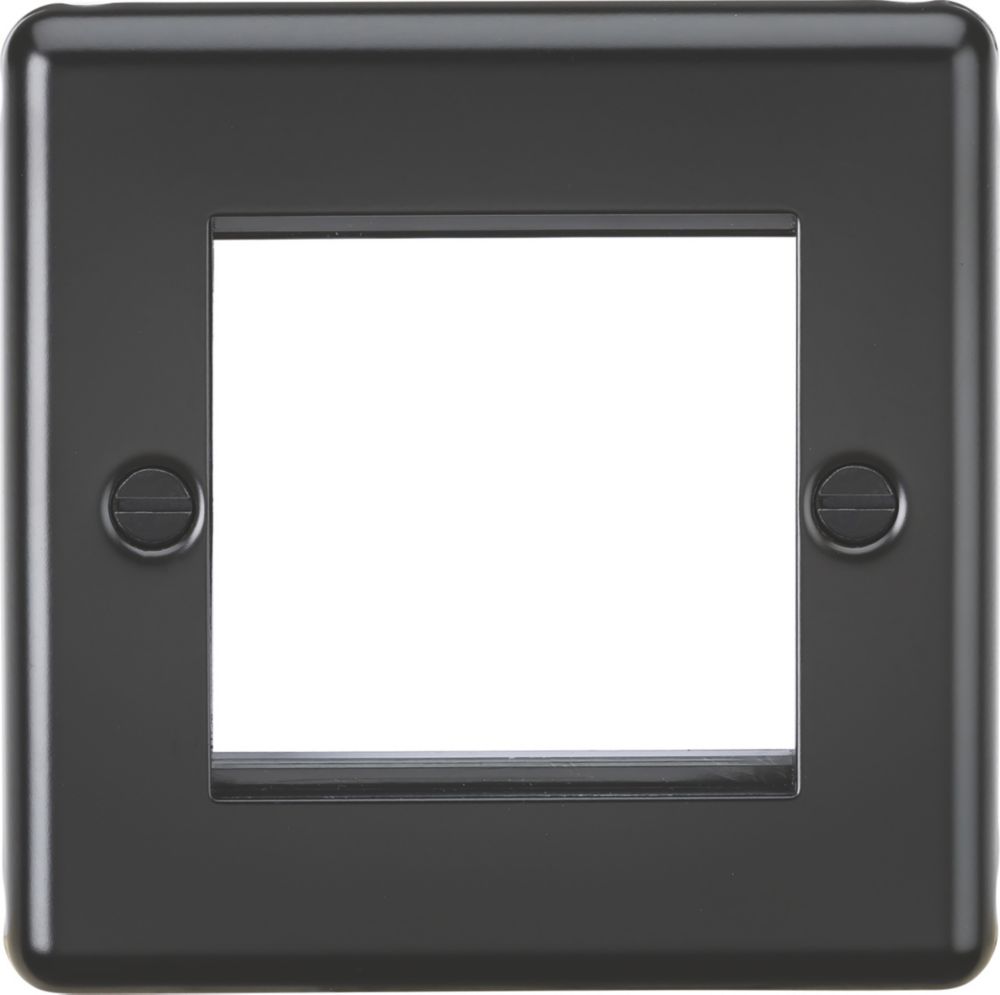 Knightsbridge Raised Rounded 2-Module Modular Faceplate Matt Black ...