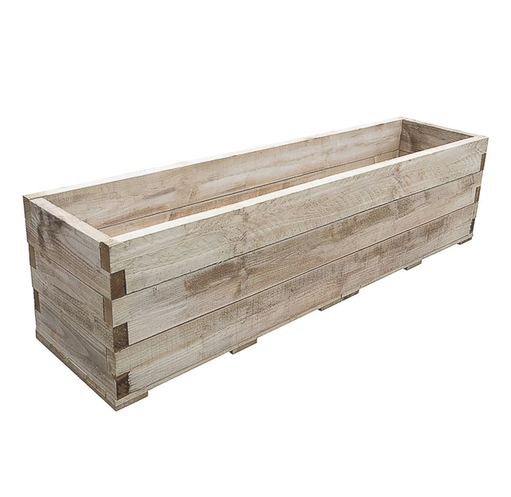 Forest Caledonian Trough Garden Planter Natural Timber 1800mm x 448mm x ...