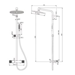 Swirl Gallen Rear-Fed Exposed Chrome Thermostatic Multi-Head Shower ...