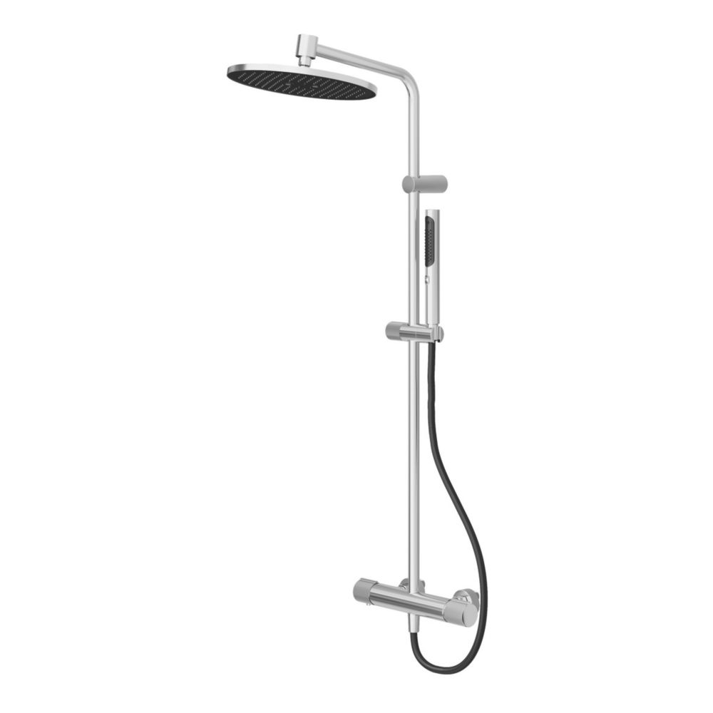 Swirl Gallen Rear-Fed Exposed Chrome Thermostatic Multi-Head Shower ...