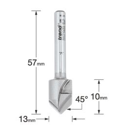Trend ALU/01X1/4TC 1/4" V-Groove Router Cutter 13mm x 10mm - Screwfix