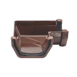 FloPlast uPVC 90° Square Gutter Angle Brown 114mm - Screwfix