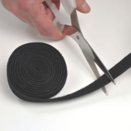 D-Line Hook & Loop Cable Bands Black 1.2m x 20mm 10 Pack - Screwfix