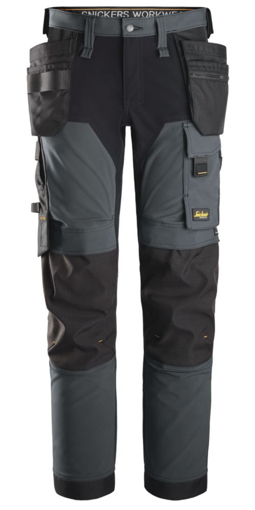 Snickers 6275 Shell Stretch Trousers Steel Grey 33" W 32" L - Screwfix