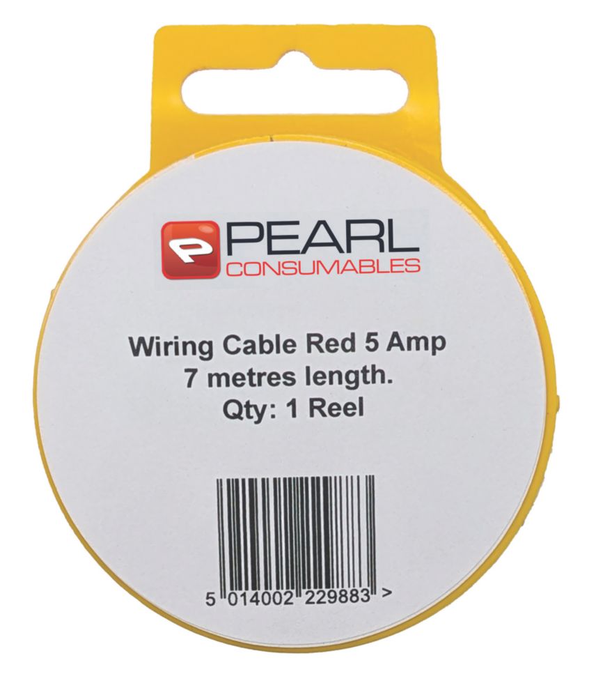 Pearl Consumables 5A 0.65mm² Automotive Cable 7m Coil Red - Screwfix