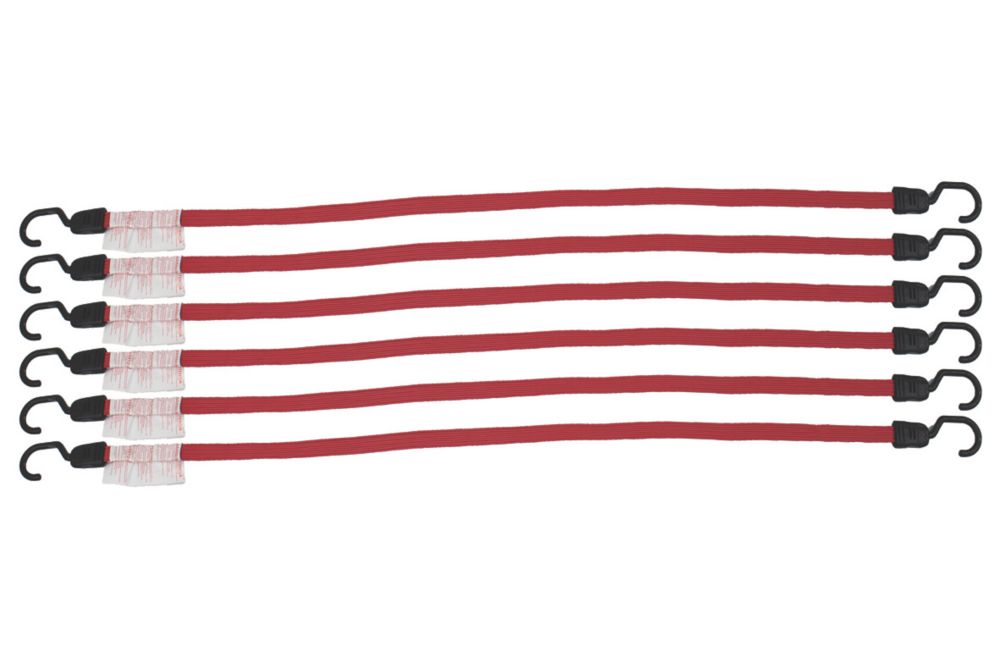 Smith & Locke Flat Bungee Cords 1000mm x 18mm 6 Pack - Screwfix