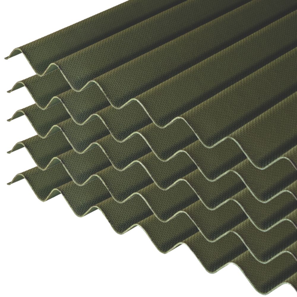 Corrugated Bitumen Roofing Sheets Green 2000mm x 2.2mm x 930mm 5 Pack ...