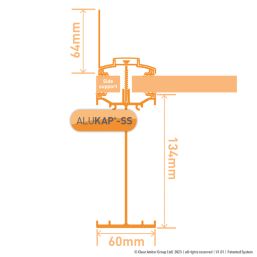ALUKAP-SS White 0-100mm High Span Glazing Wall Bar 2400mm x 58mm - Screwfix