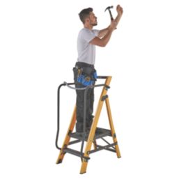Werner Fibreglass 1.28m 2 Step Platform Step Ladder With Handrail - Screwfix